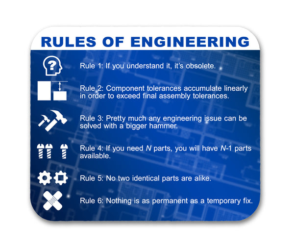 Rules of Engineering Definition Mouse Pad – Neurons Not Included™