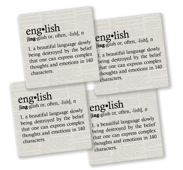 English Definition 4 Piece Ceramic Coaster Set – Neurons Not Included™